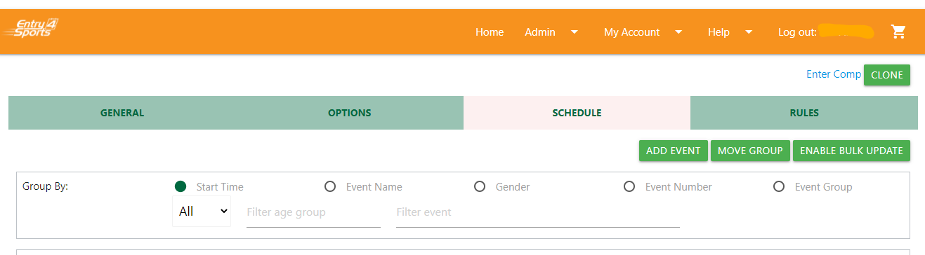 Schedule Tab – Support