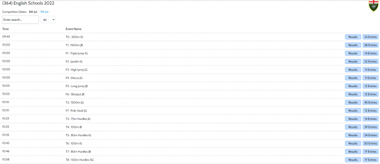 Viewing Competition Results – Support